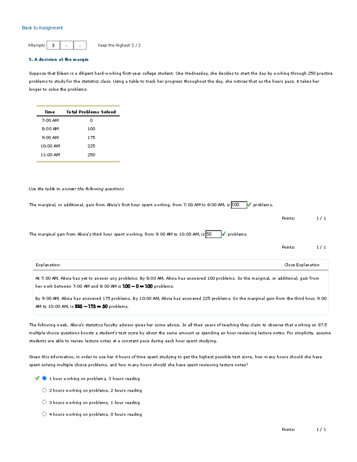 1.5 A decision at the margin - Points: 1 / 1 Points: 1 / 1 Close Explanation Points: 1 / 1 Back ...