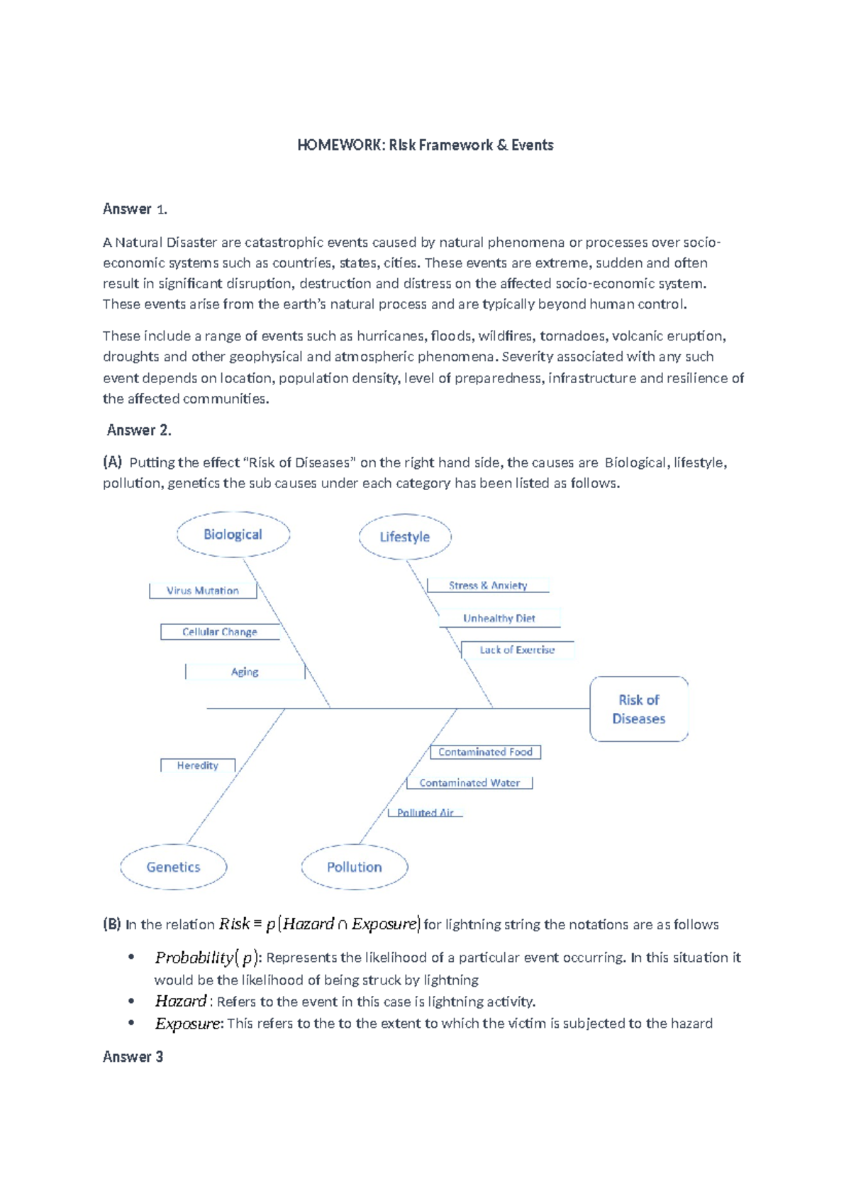 Homework Assignments 1 - HOMEWORK: Risk Framework & Events Answer 1. A ...