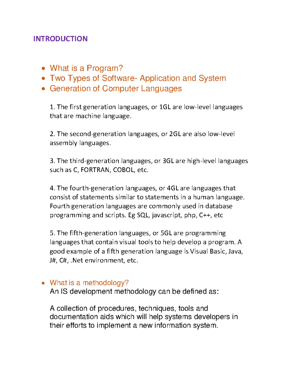 Software Development Life Cycle - INTRODUCTION What is a Program? Two ...