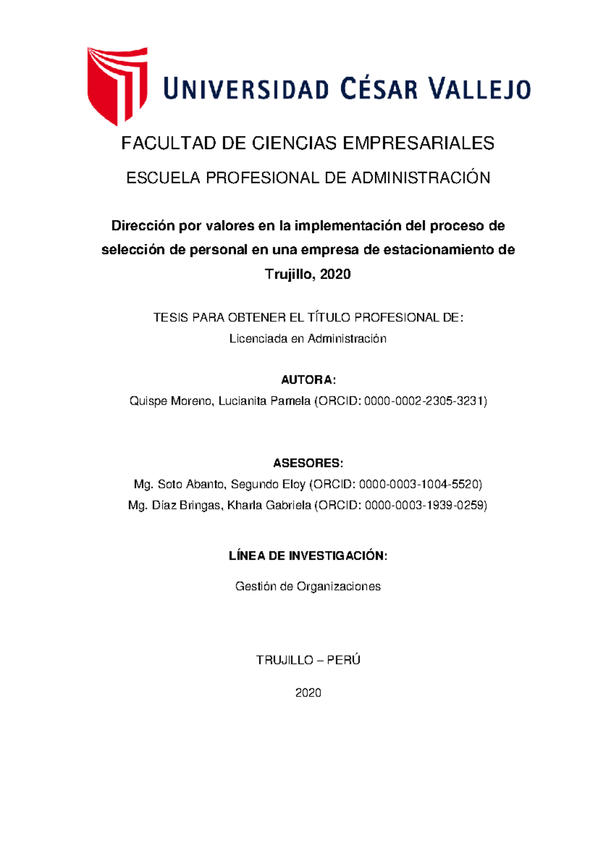 Trabajo de Investigación Tesis modelo - FACULTAD DE CIENCIAS ...