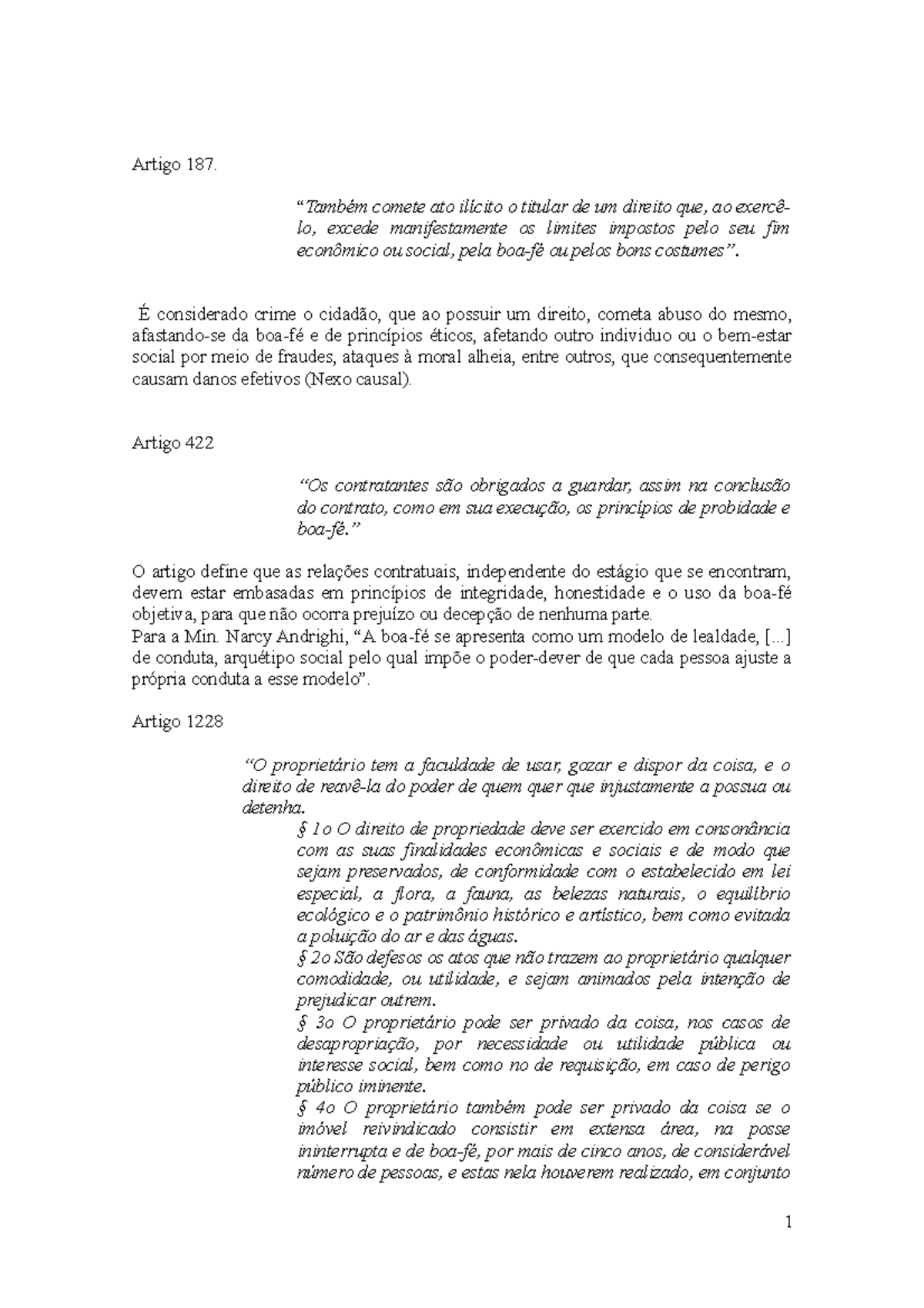 Artigo 1228 Codigo Civil - RETOEDU