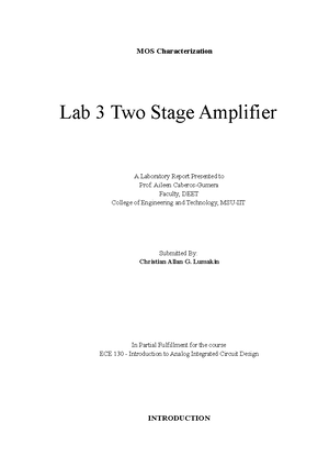 Experiments-FOR-ECE104 - ECE 104 Laboratory MATLAB Basics 1. Section 4. ...
