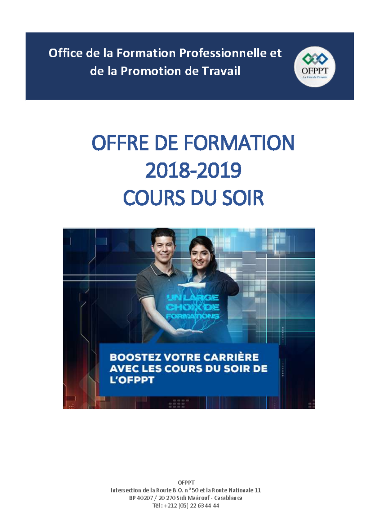 Cours-soir-ofppt-Offre CDS tawjihnet-2018 - OFPPT Intersection de la Route B. n° 50 et la Route ...