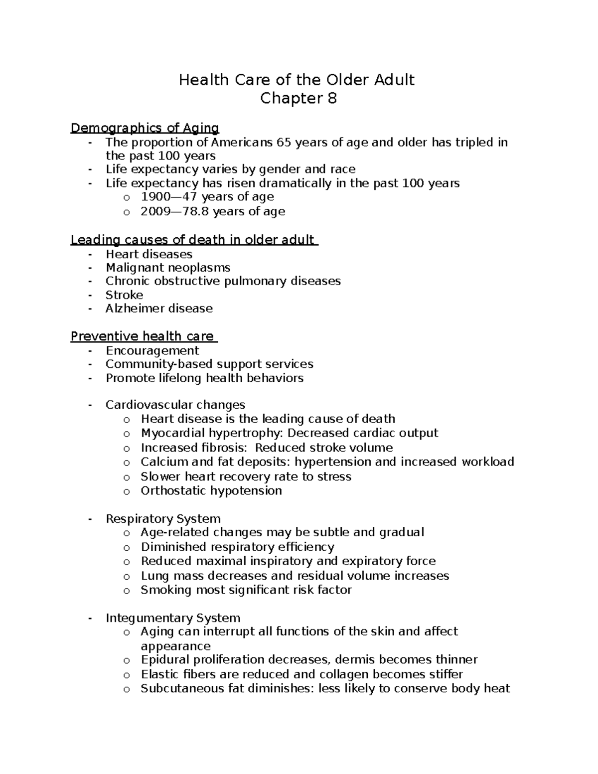 Health Care of the Older Adult - Health Care of the Older Adult Chapter ...