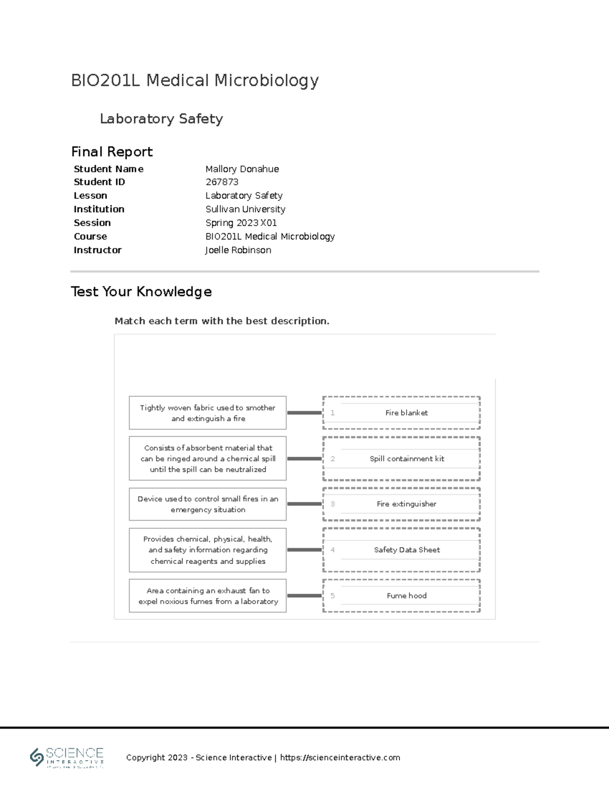 Week 2.2 BIO201LMedical Microbiology Laboratory Safety 267873-2 ...