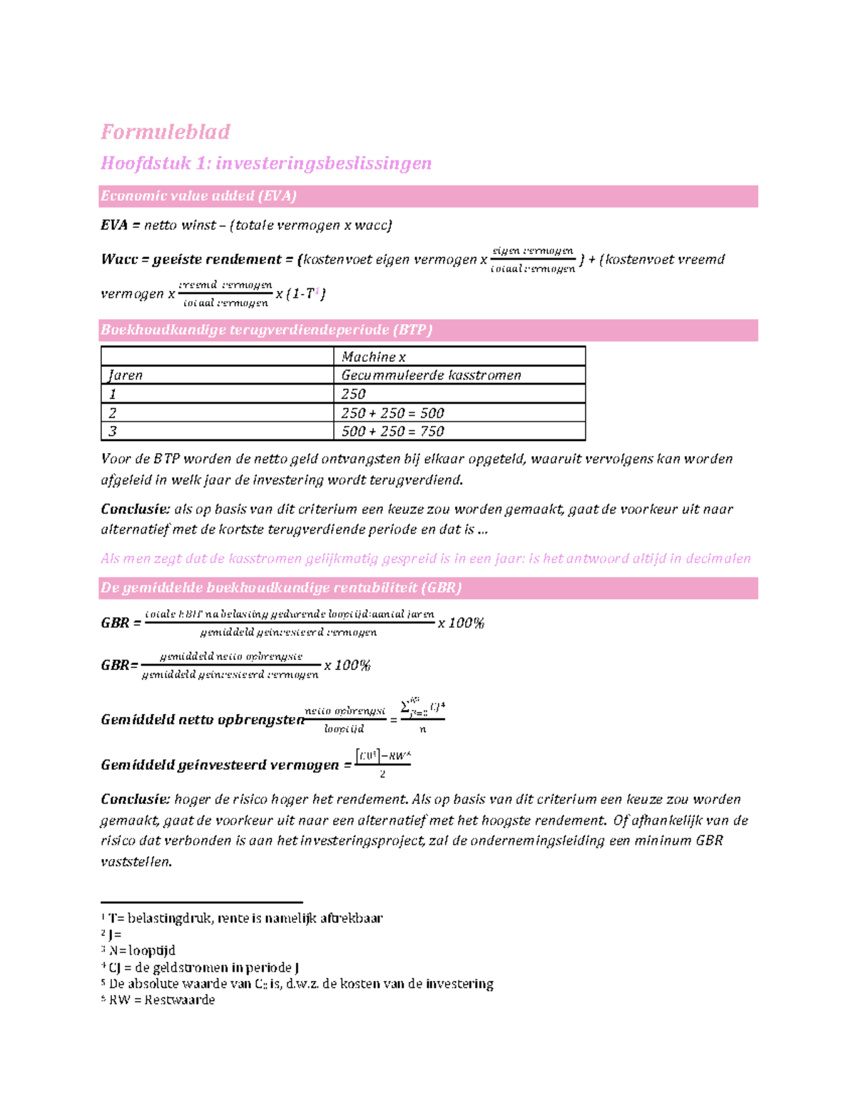 Formuleblad - Formule blad voor het vak investment analysis ...