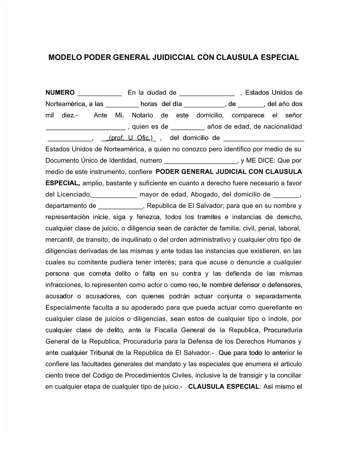 Pdf-poder-general-judicial-clausula-especial compress - MODELO PODER GENERAL JUIDICCIAL CON ...