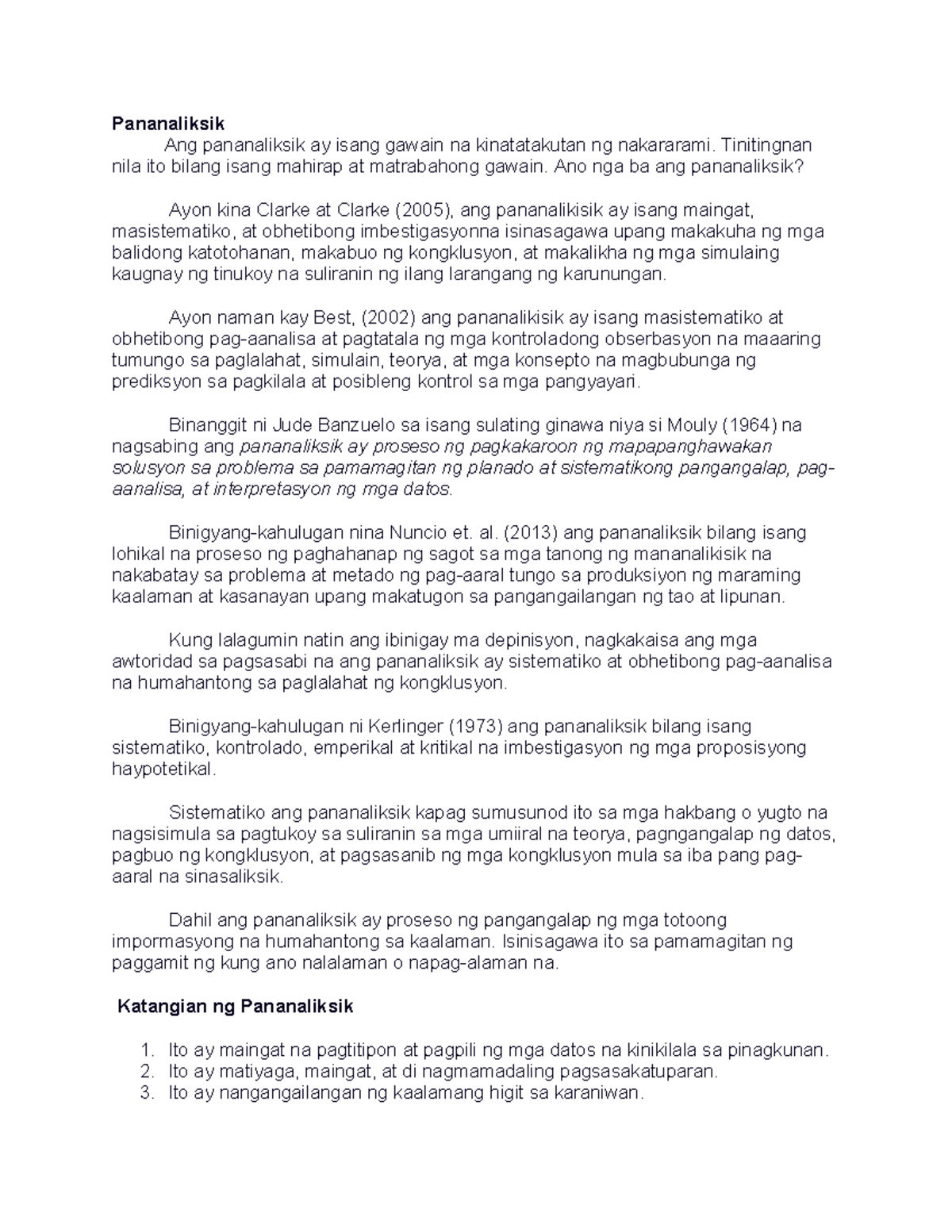 Filipino 1 WEEK 16 - PANANALIKSIK - Pananaliksik Ang pananaliksik ay ...