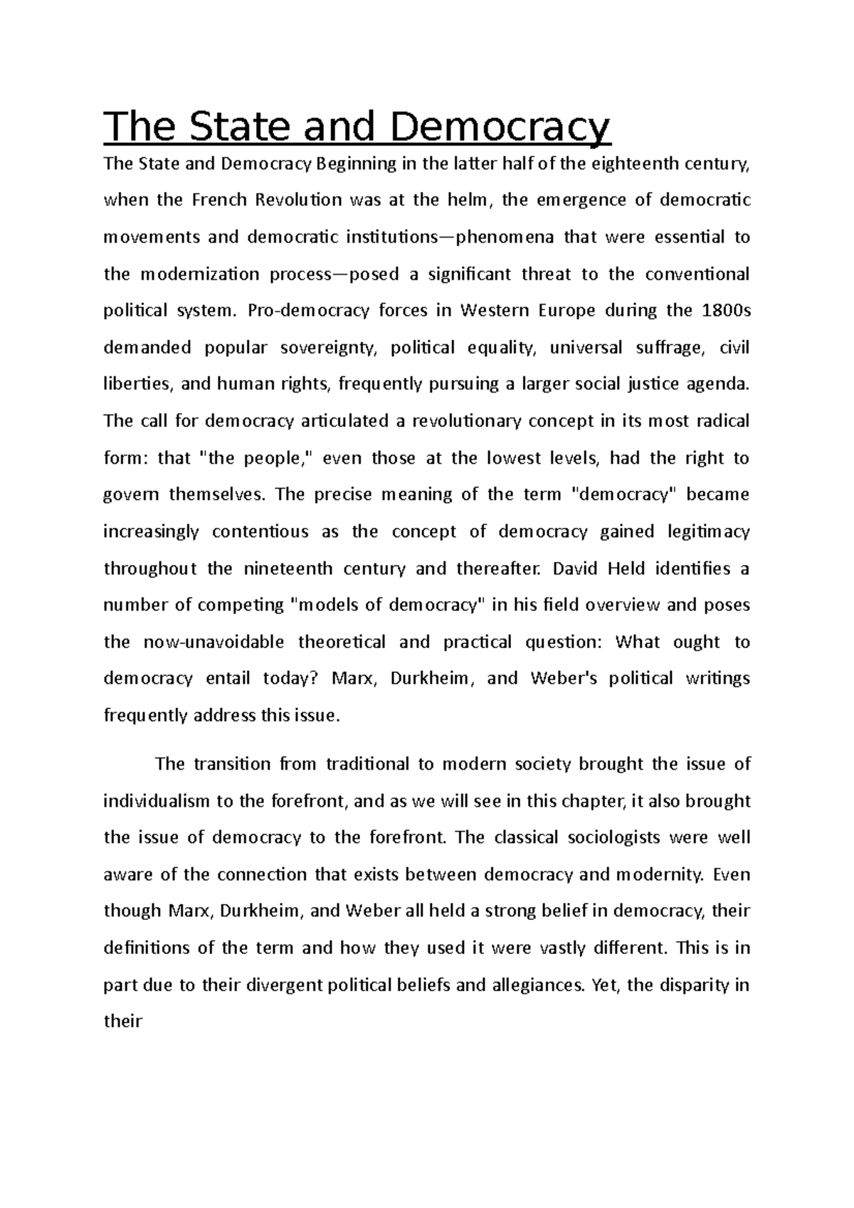 The State and Democracy - Pro-democracy forces in Western Europe during ...