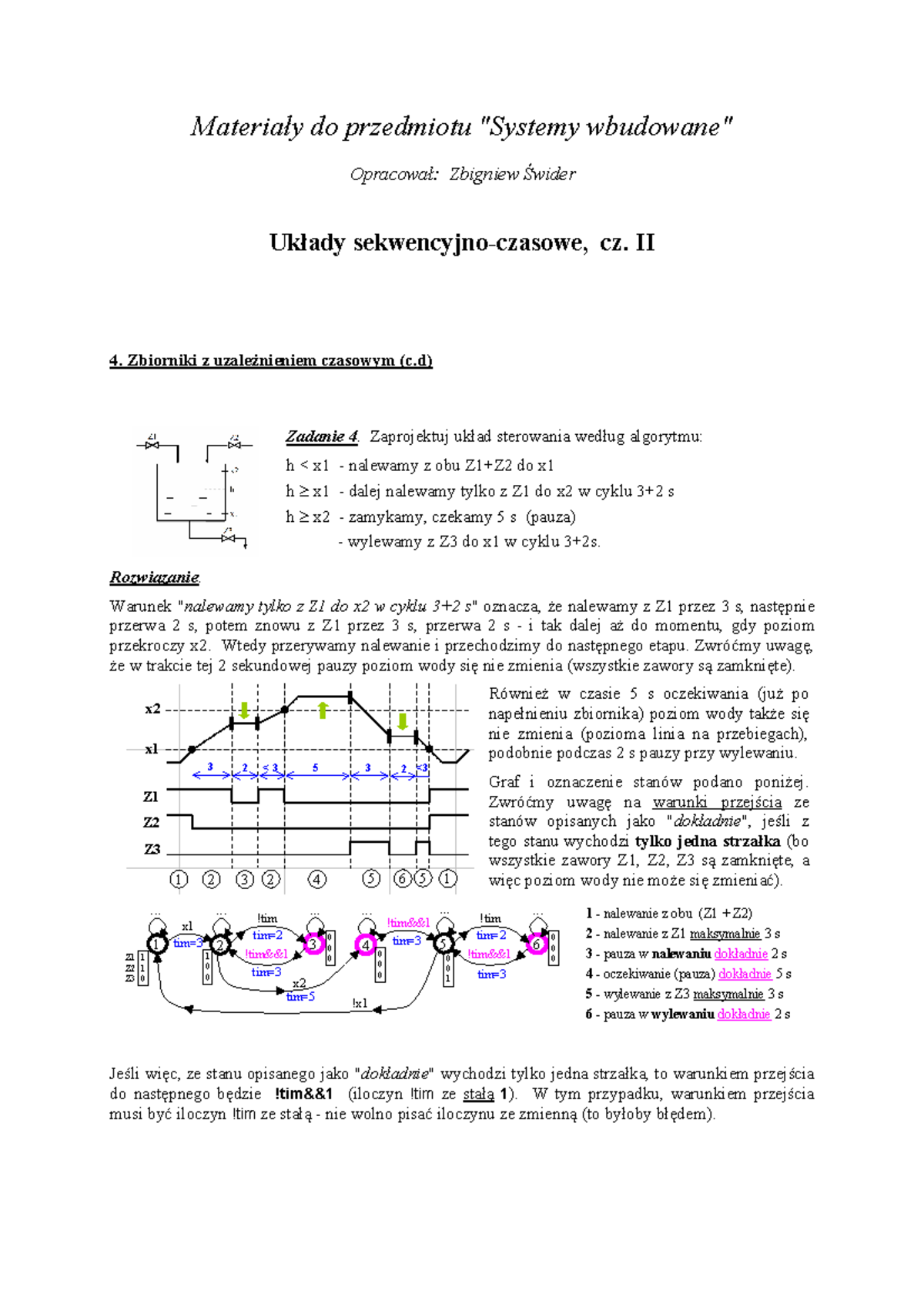 W4 SW EF - USCz 2 - Streszczenie Systemy wbudowane - Materiały do ...
