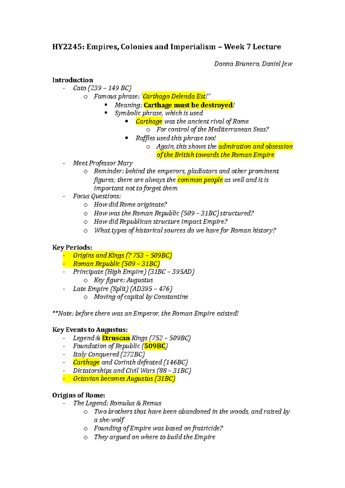 HY2245 Week 7 Lecture Notes - HY2245: Empires, Colonies and Imperialism ...