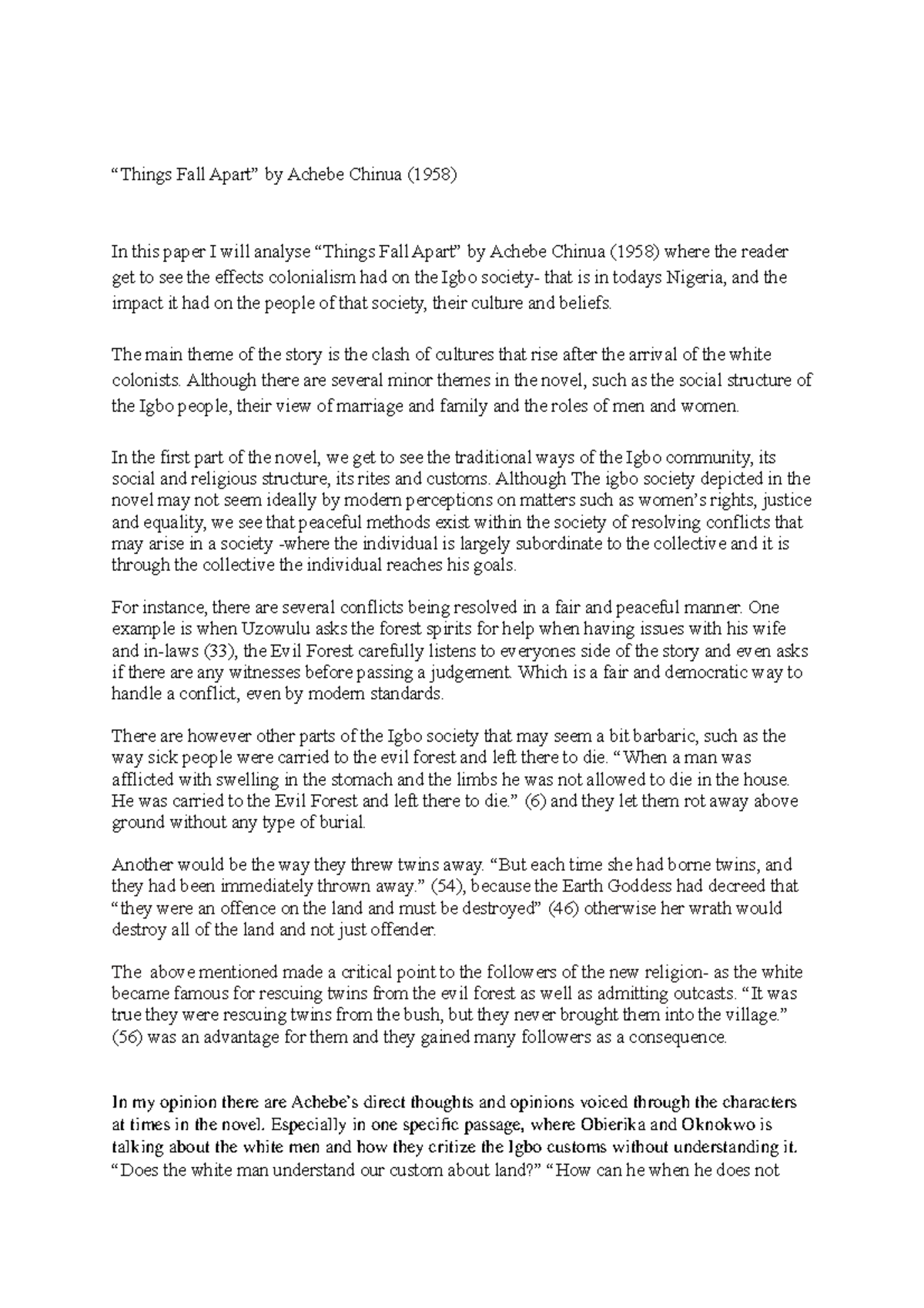 Things Fall Apart - Achebe Chinua (1958) - “Things Fall Apart” by ...