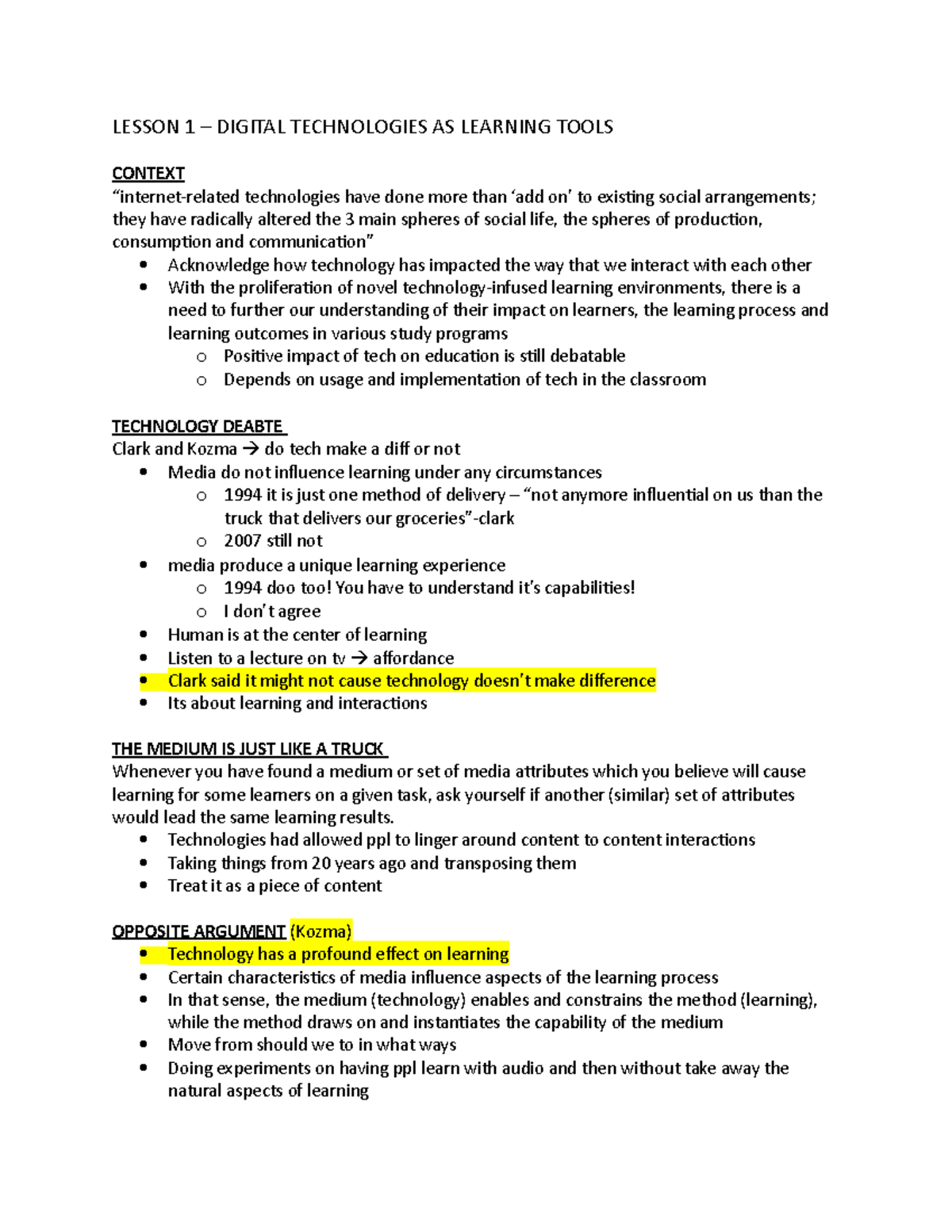 Lesson 1 – Digital Technologies AS Learning Tools - LESSON 1 – DIGITAL ...