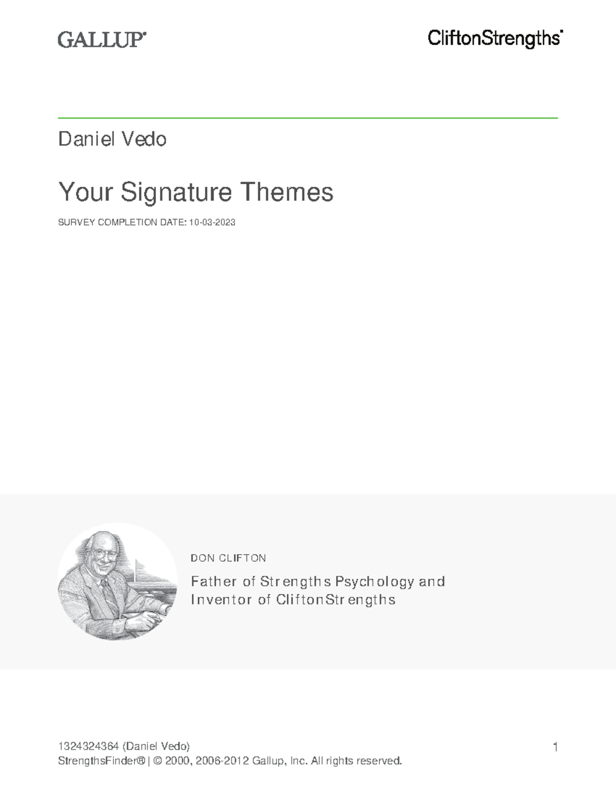 Signature themes task 1 - Daniel Vedo Your Signature Themes SURVEY ...