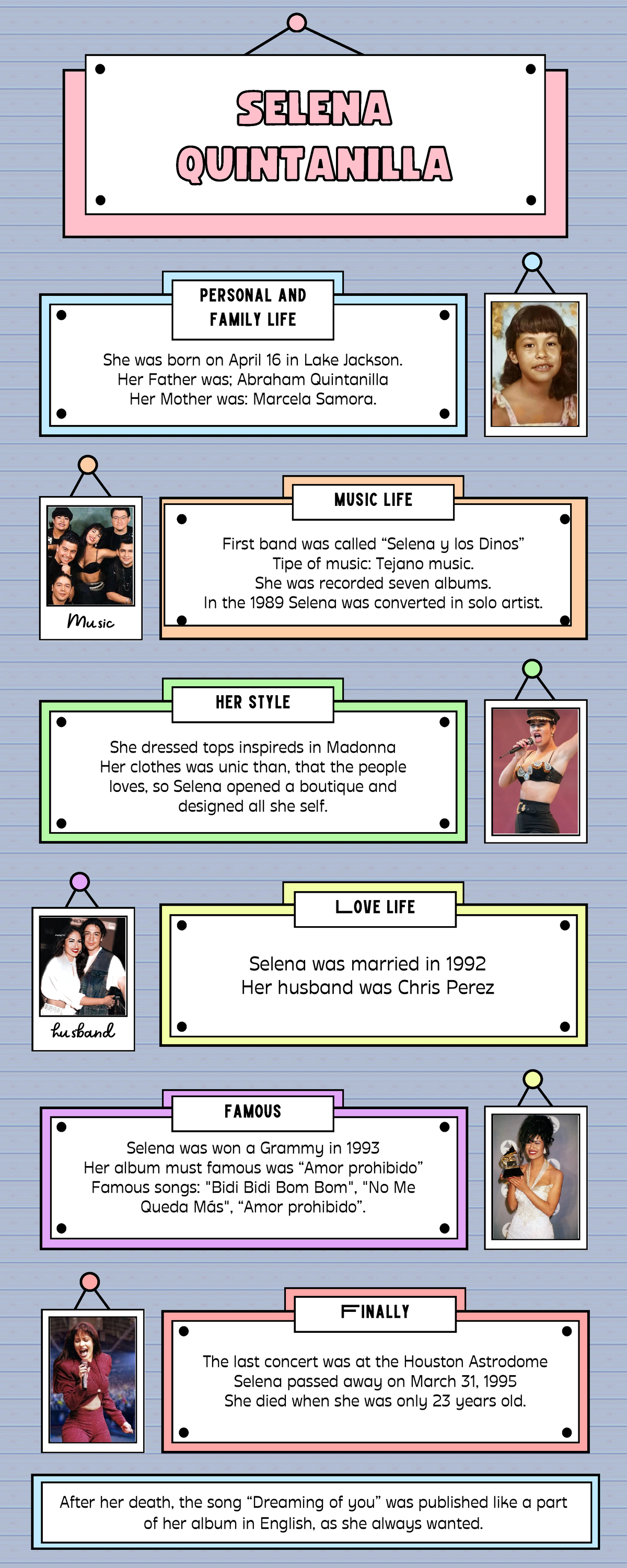 Selena Quintanilla - ORAL PROJECT - personal and family life music life ...