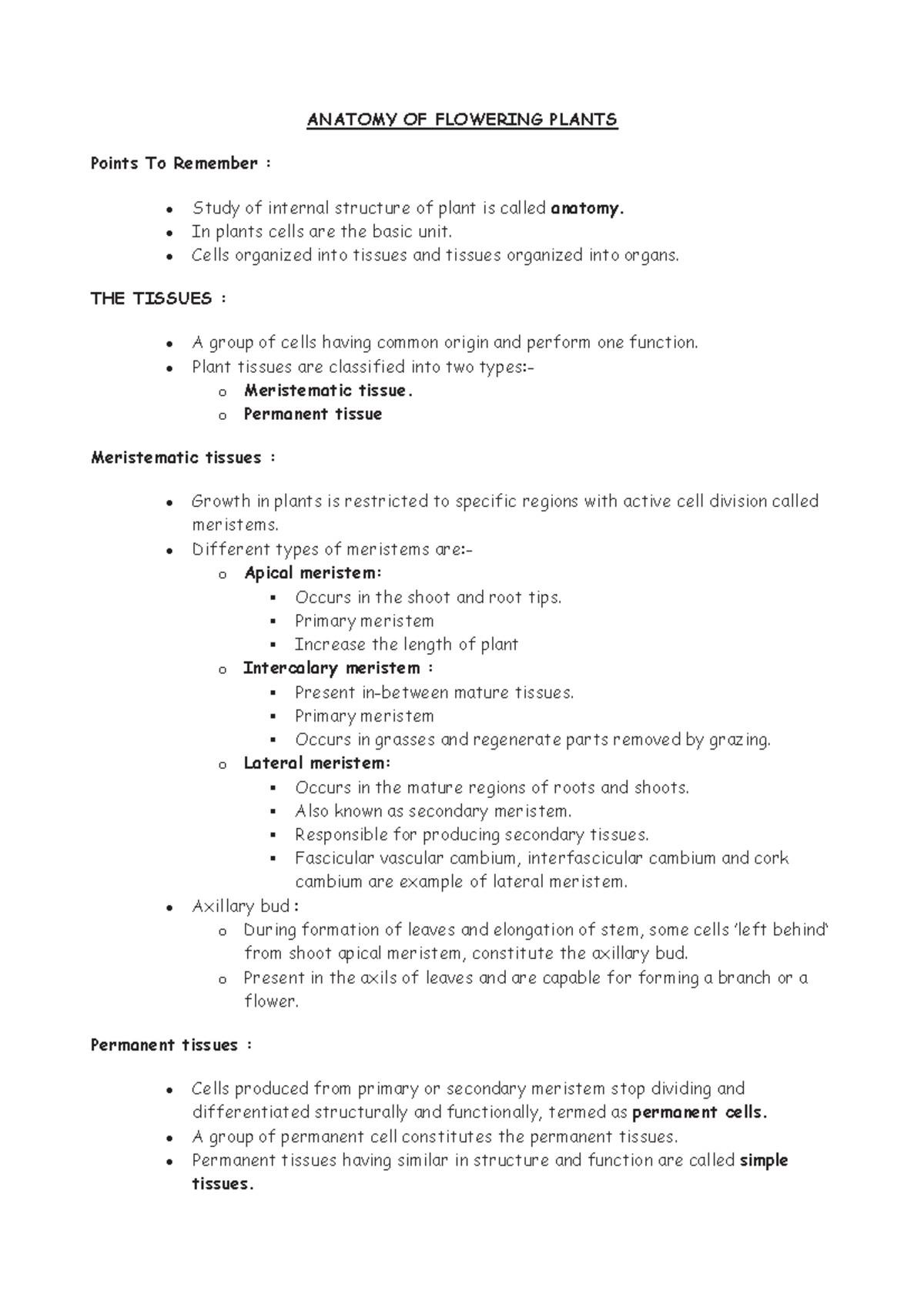 4.Anatomy of Flowering Plants(XI- Botany Chapter-4) - ANATOMY OF ...
