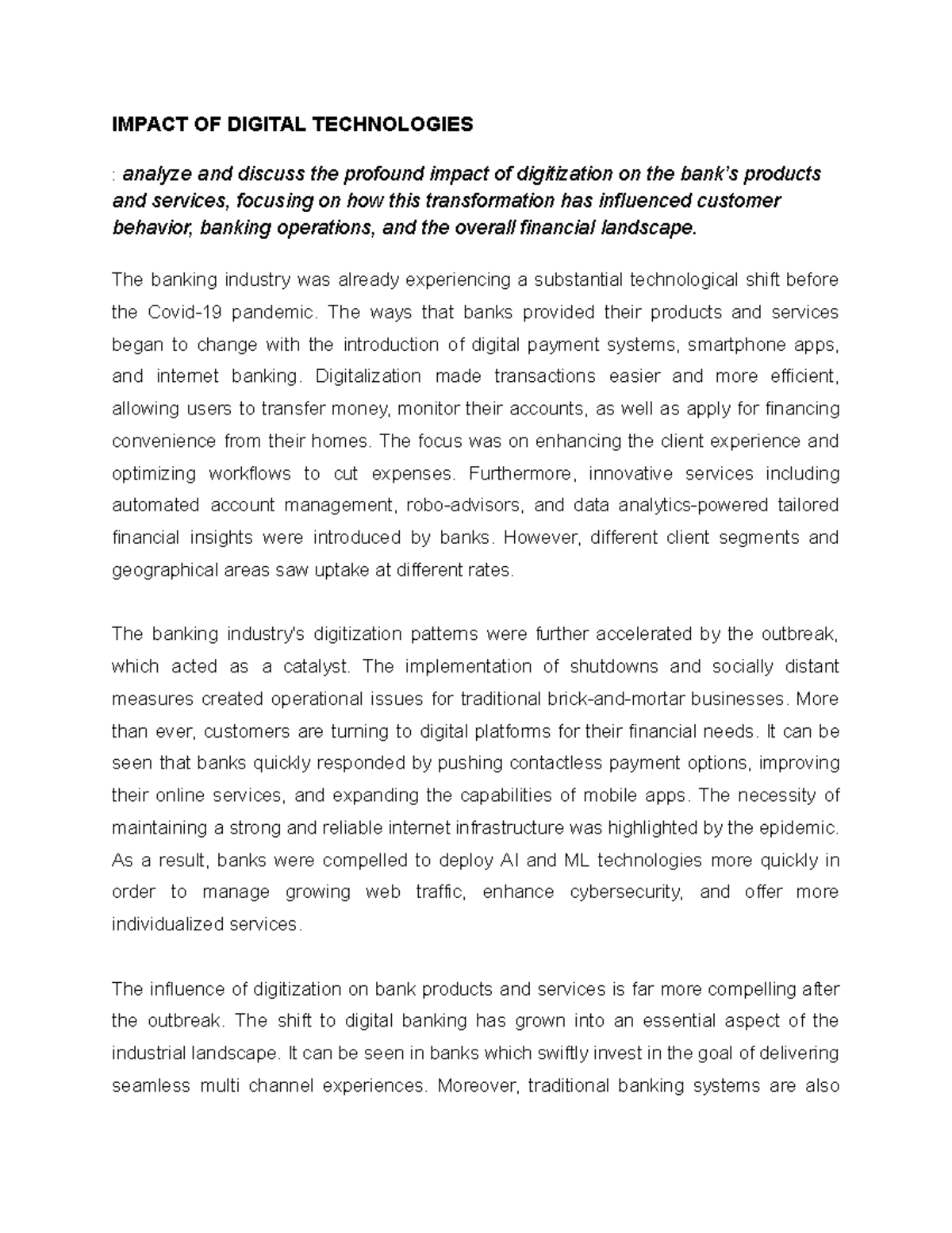 Impact OF Digital Technologies - IMPACT OF DIGITAL TECHNOLOGIES ...