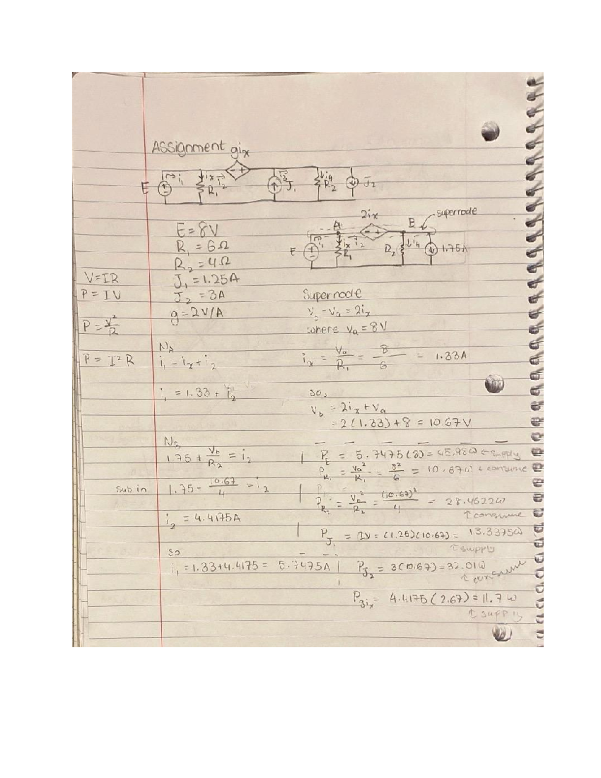 Assignment 2 - Dependent Sources - Assignment gix fix + 5i E F 133, Vi4 ...