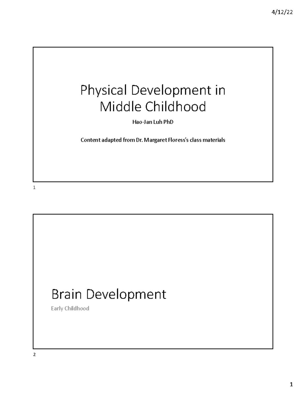 11. Physical Development in Middle Childhood Guided notes - Physical ...