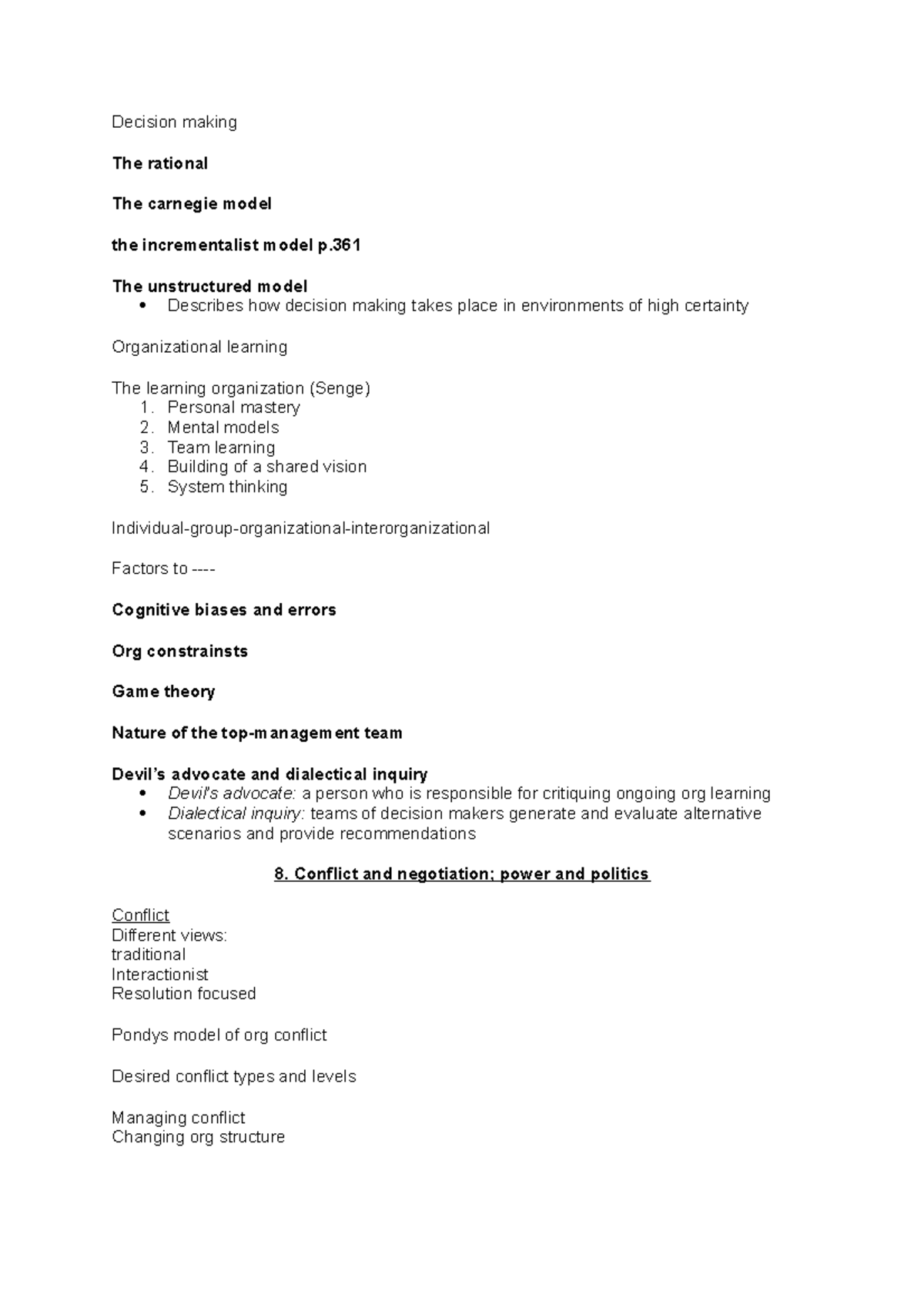 Lecture 4. org theory - föreläsningsanteckningar 4 - Decision making ...