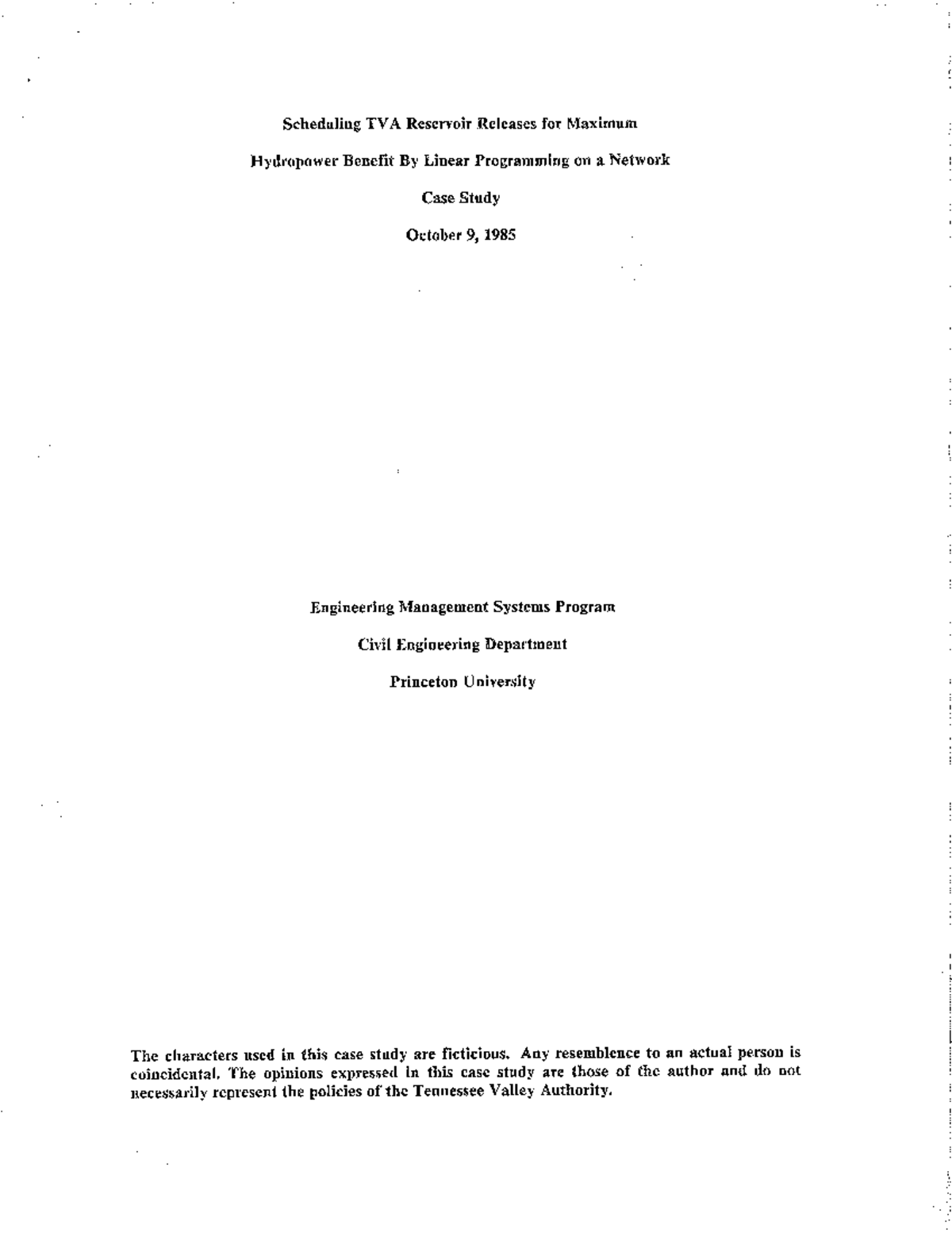 TVA Case Study - Problems - Linear Programming - Studocu