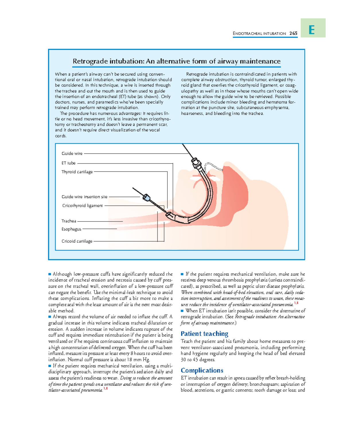 Nursing procedures 67 - ENDOTRACHEAL INTUBATION 265 E If the patient ...