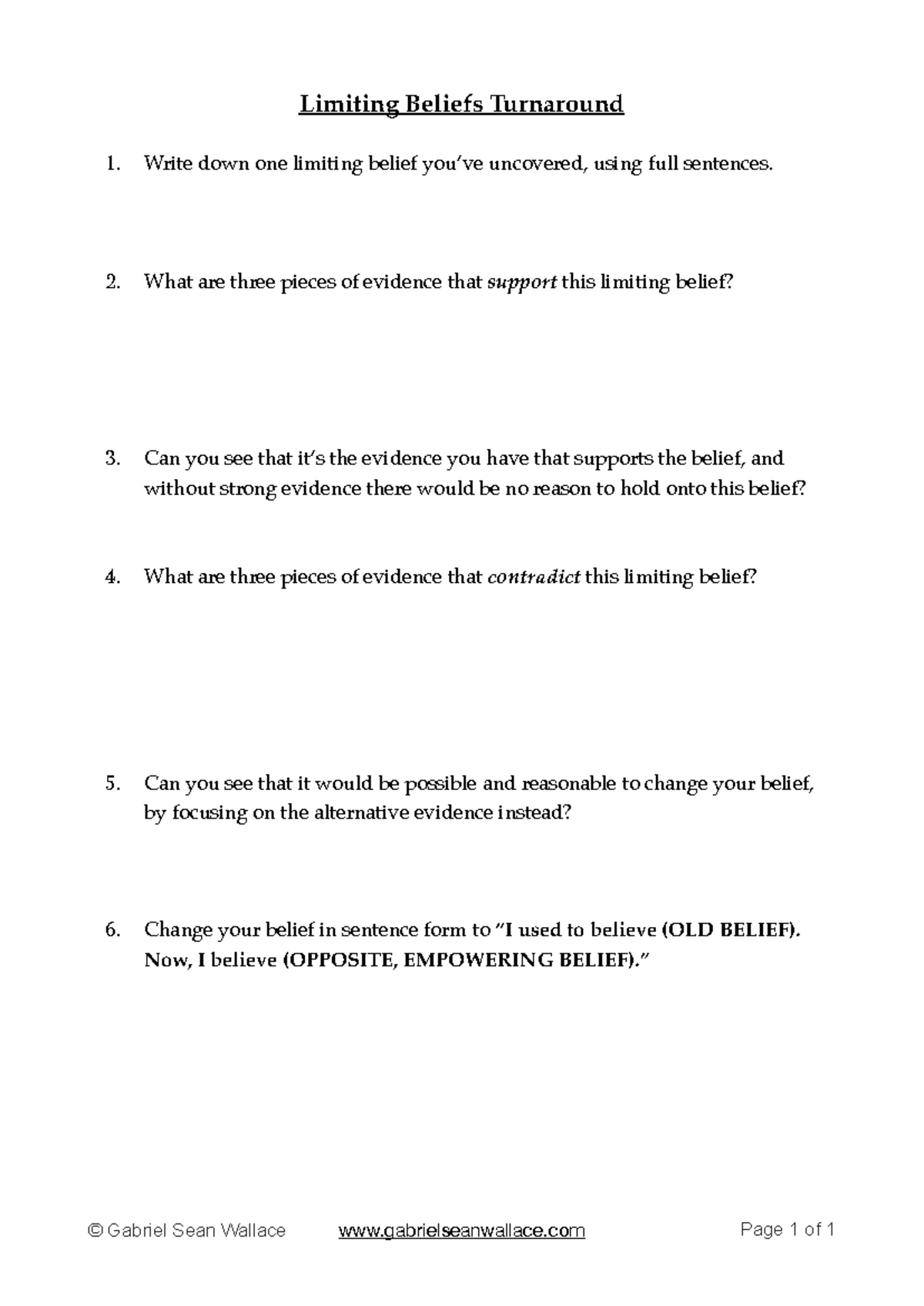 Limiting+Beliefs+Turnaround - Limiting Beliefs Turnaround 1. Write down ...