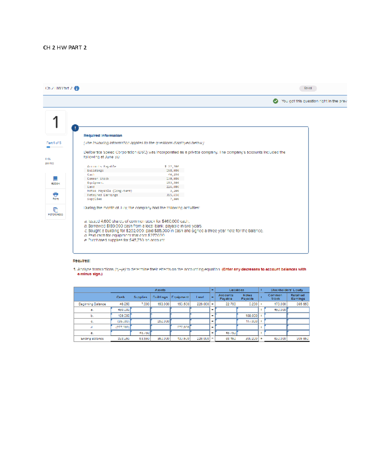CH 2 HW PART 2 - Practice materials - ACC 2013 - CH 2 HW PART - Studocu