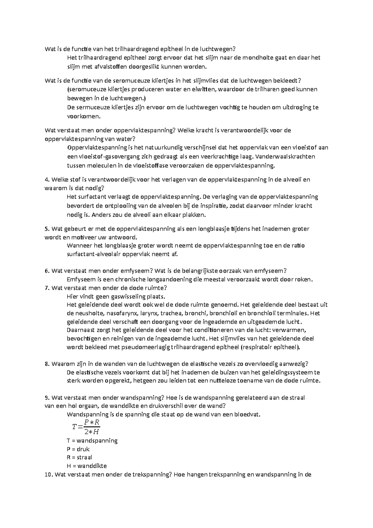 Zelfstudie luchtwegen en slokdarm - Wat is de functie van het ...