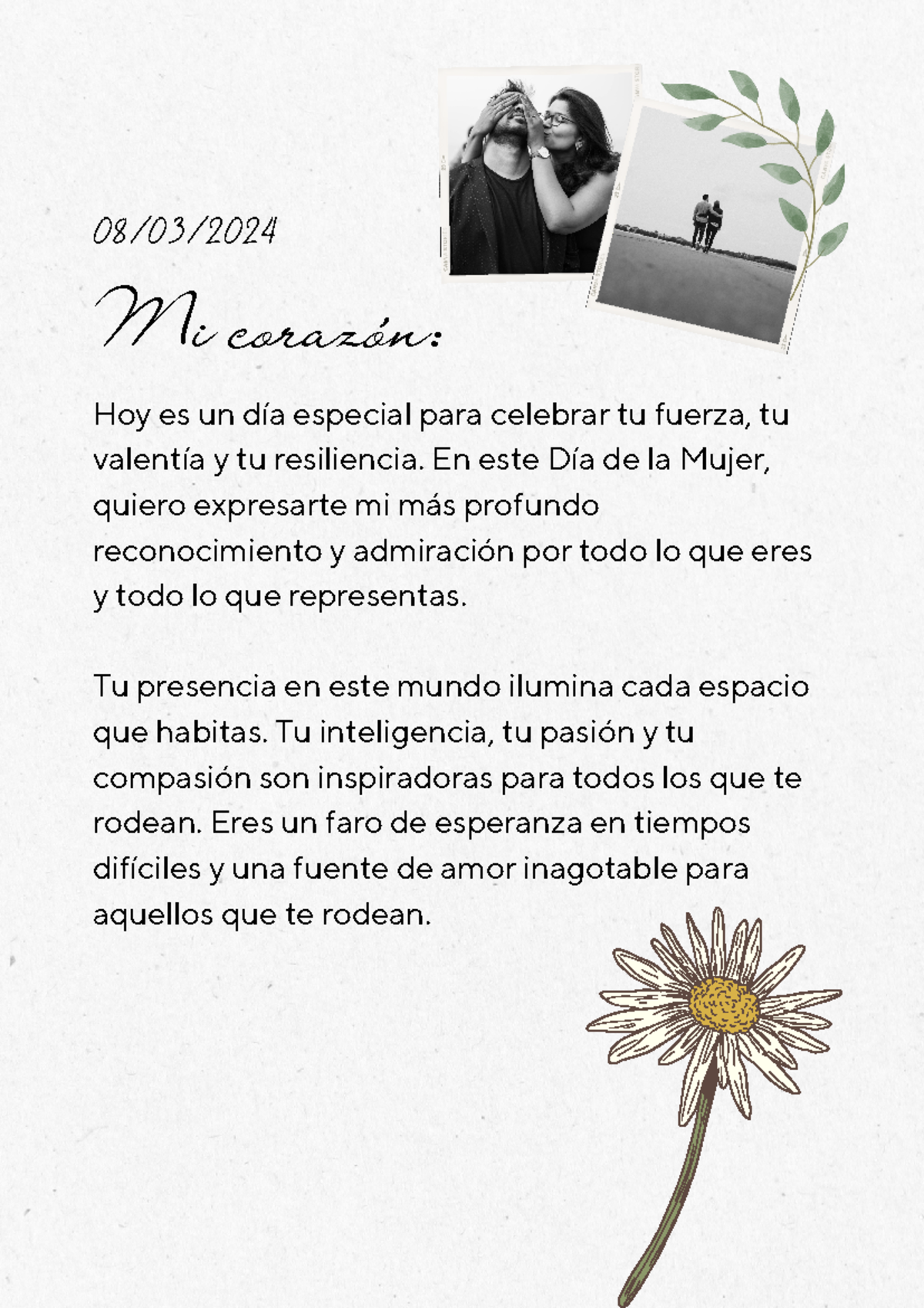 Documento A4 de carta de amor para alguien especial - Hoy es un día ...