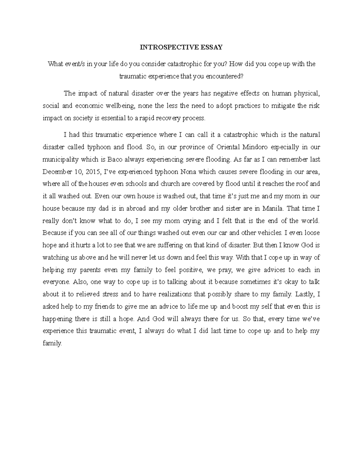 Introspective Essayvbfvbvksj jd vsdvjnjvnnjnj - INTROSPECTIVE ESSAY ...