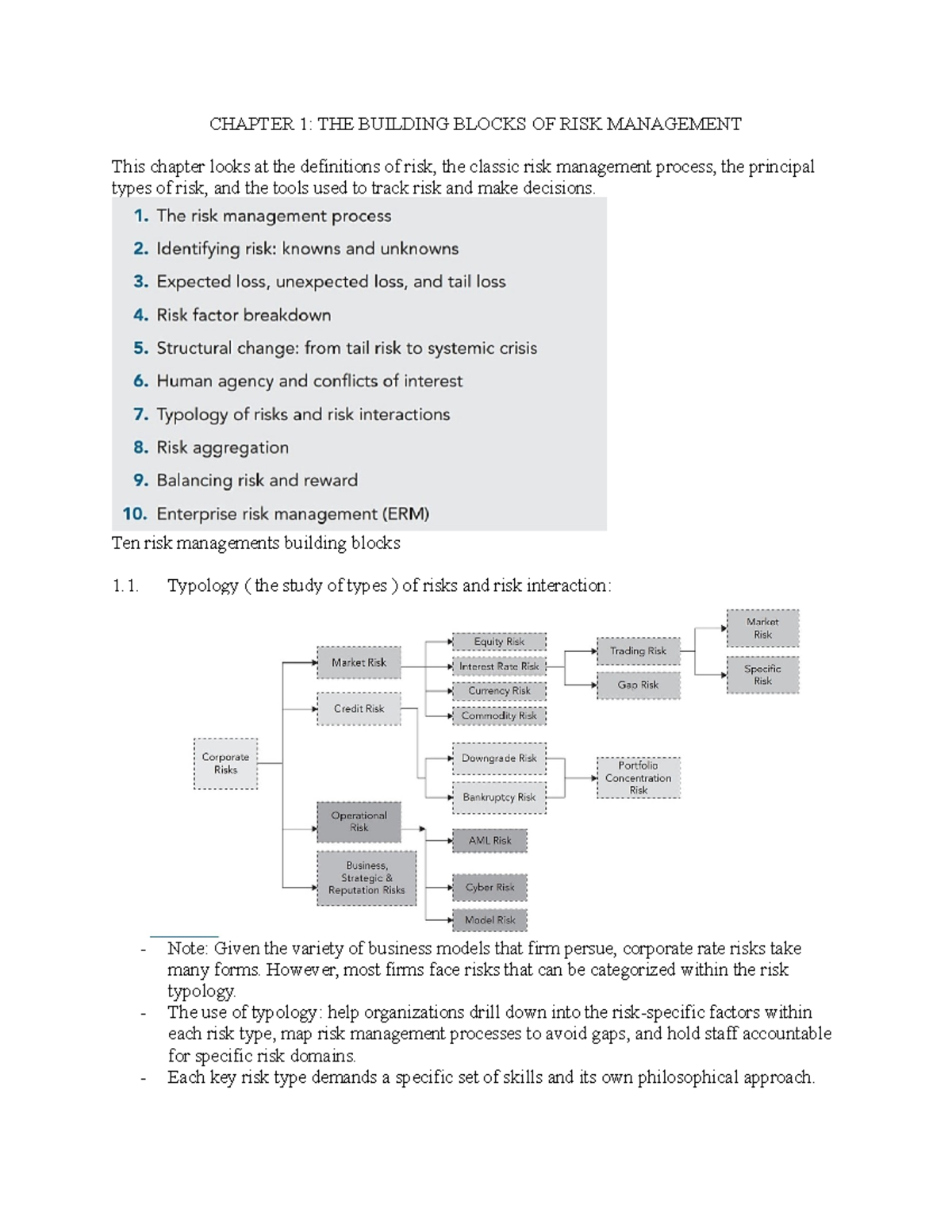 Chapter 1 - CHAPTER 1: THE BUILDING BLOCKS OF RISK MANAGEMENT This ...