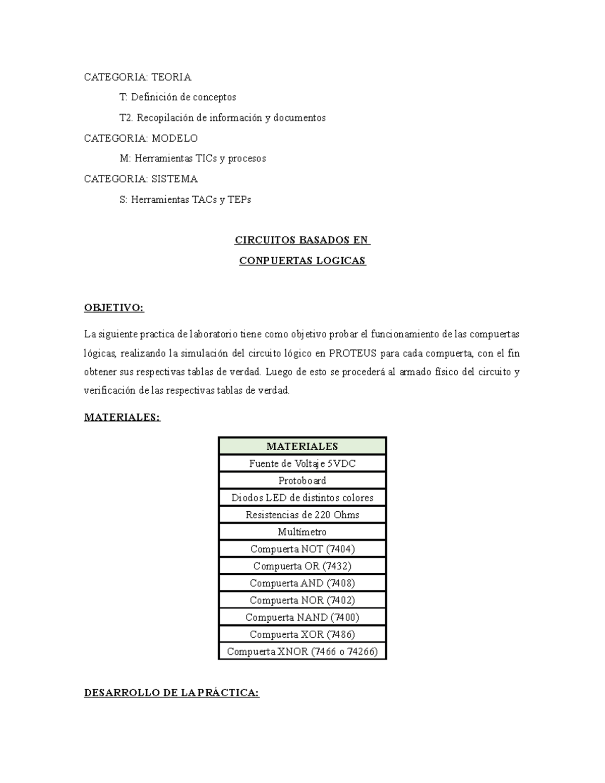 St - Es un documento de compuertas lógicas con fotos armadas en ...