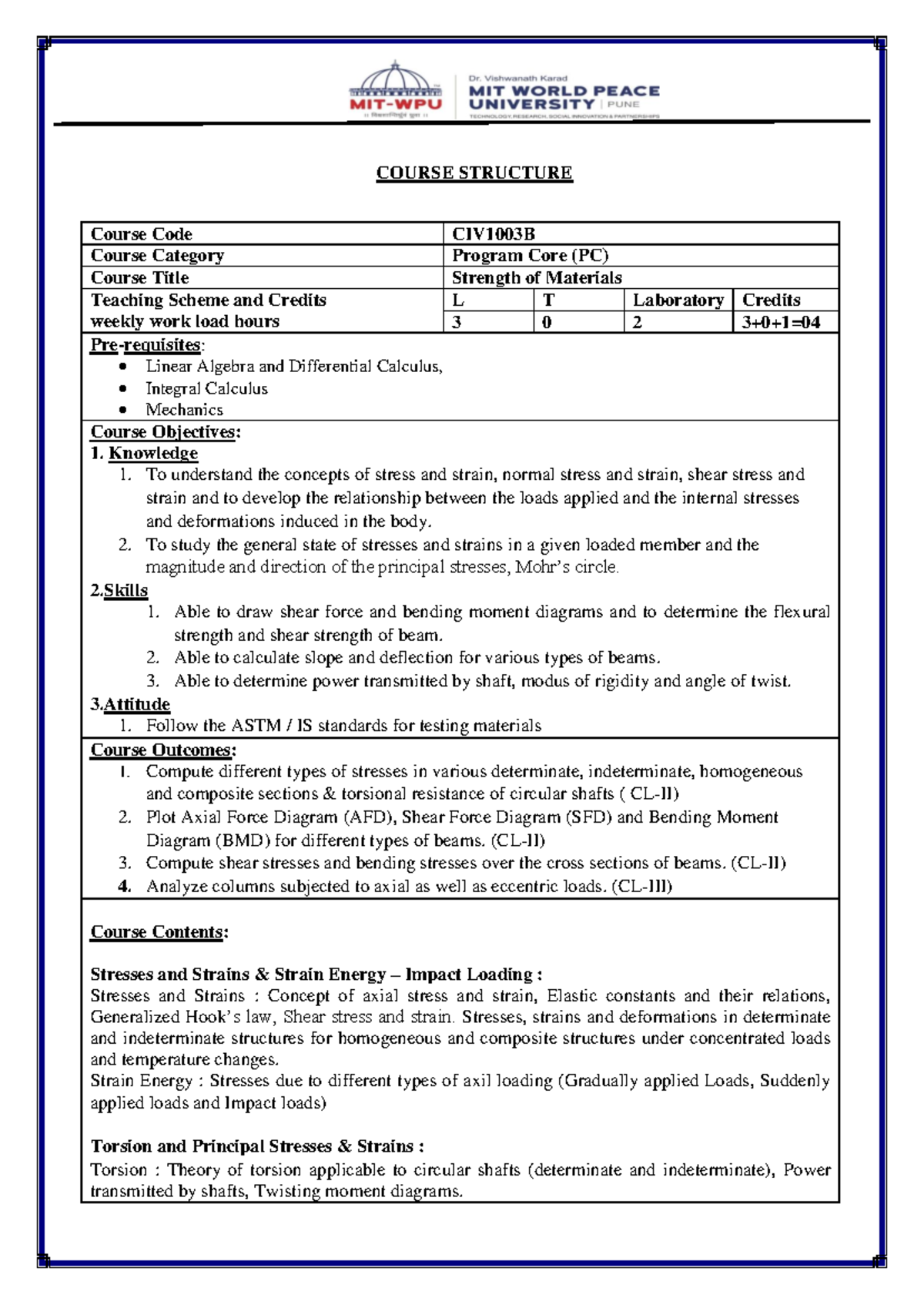 SOM Syllabus - Sylabuss for SOM subject - COURSE STRUCTURE Course Code ...