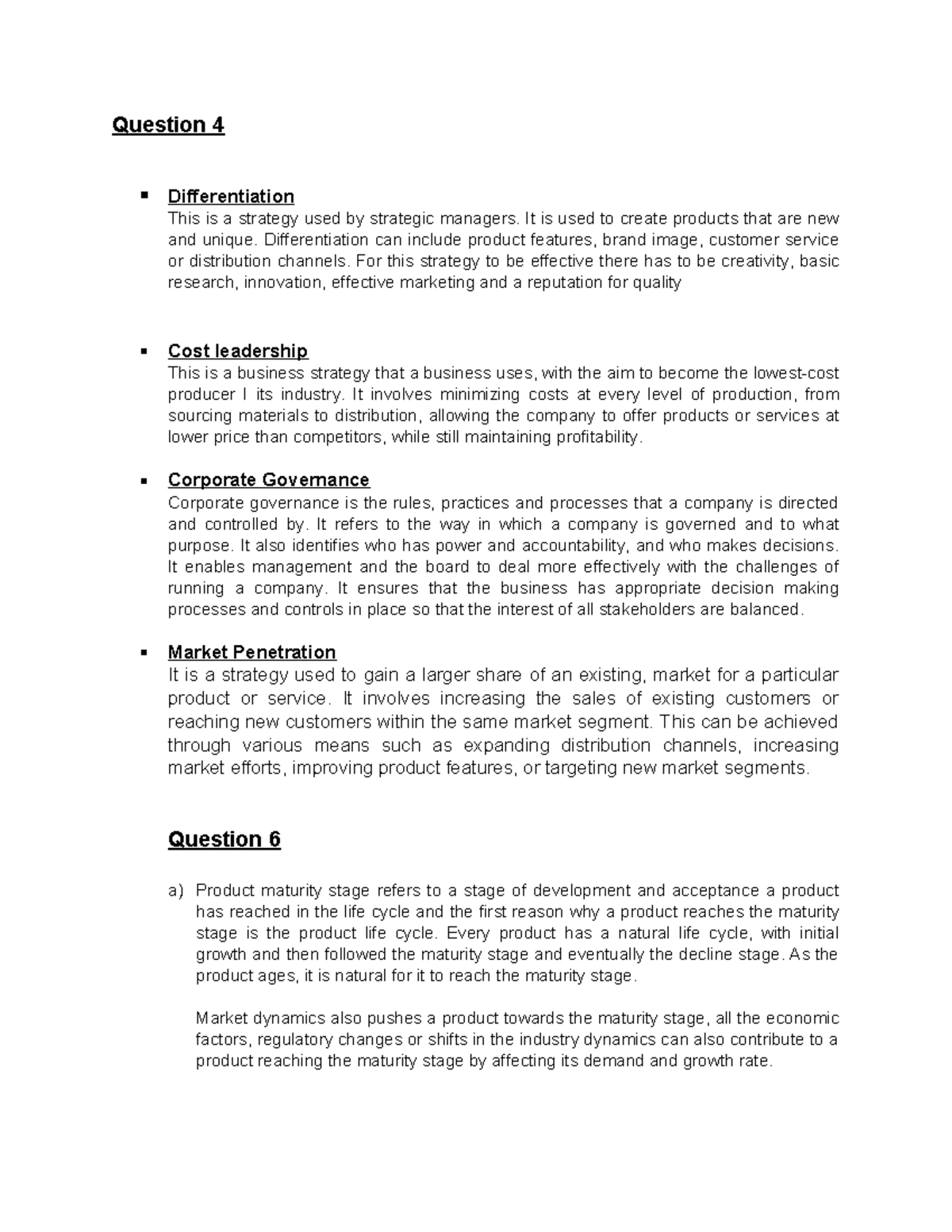 Question 4 - Question 4 Differentiation This is a strategy used by ...