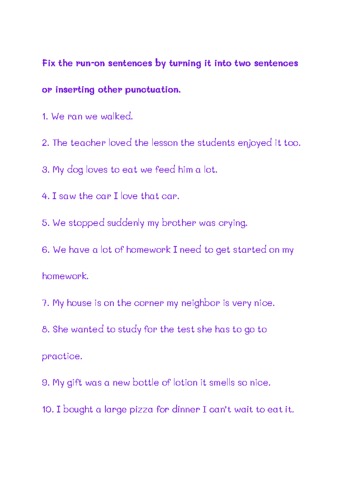 Fix the run on - Paragraph writing; components and types of essays ...