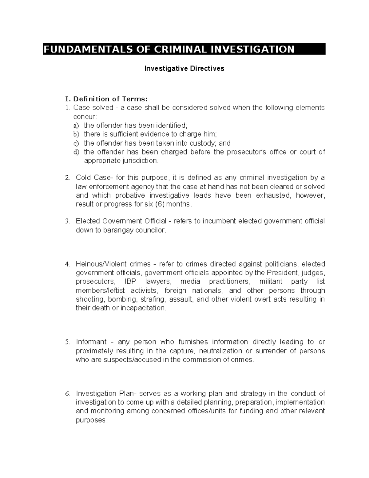 Fundamentals OF Criminal Investigation Investigative Procedure ...