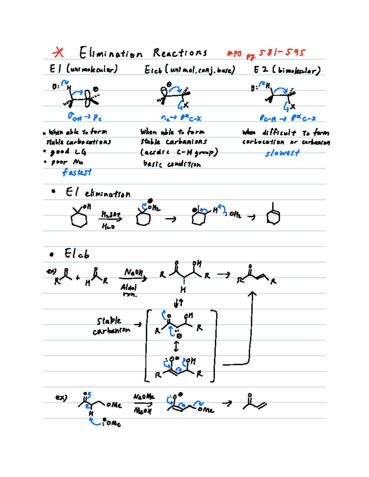 Lecture 15 Notes Edit with Class Discussion - Elimination Reactions MPO ...
