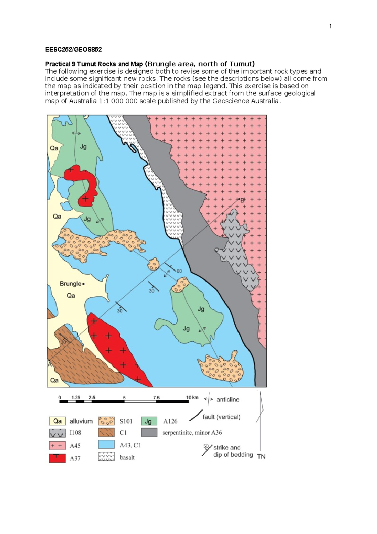 EESC252 Practical 9 Cross Section - EESC252/GEOS Practical 9 Tumut ...