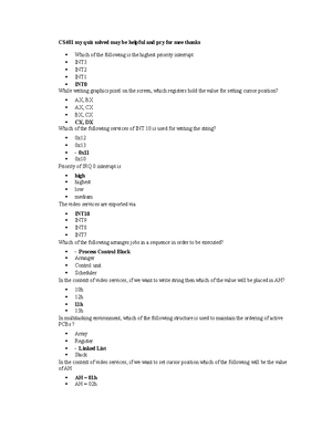 CS401-Midterm Solved Mcqs With References By Moaaz - CS401 Assembly Language Solved MCQS From ...