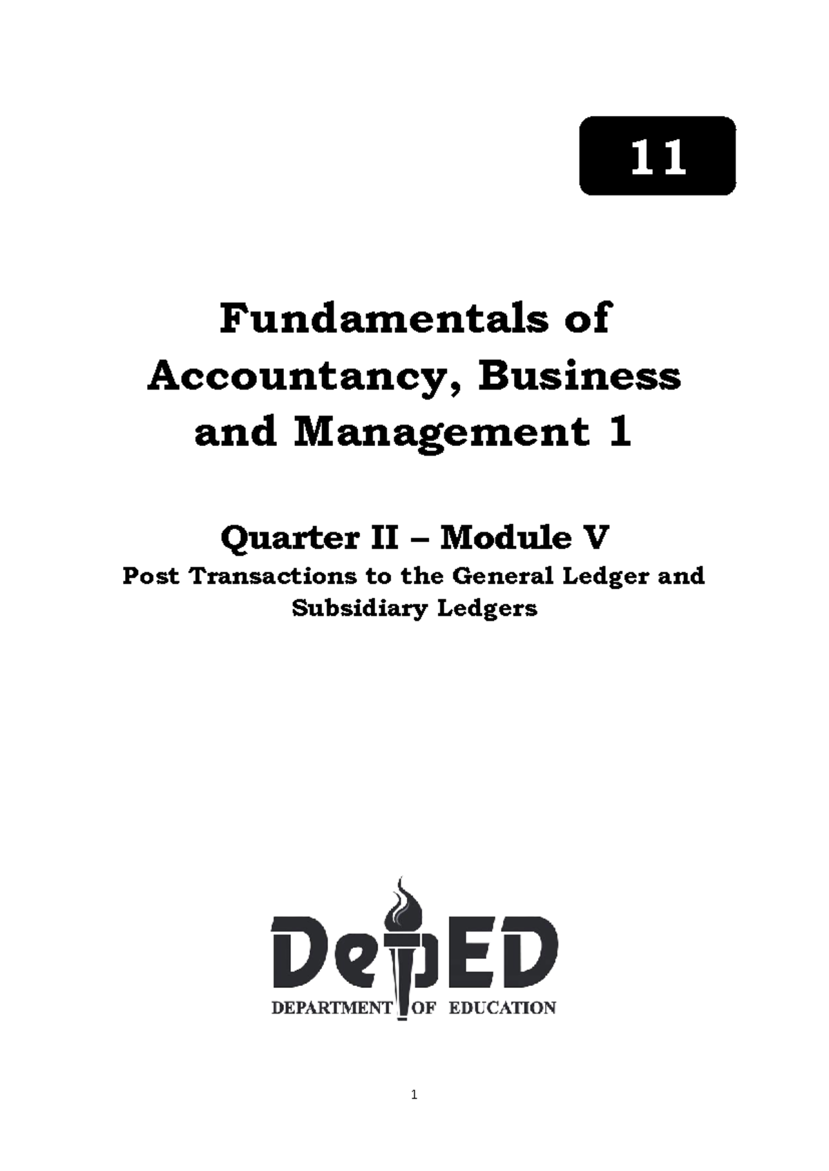 5 Q2 FABM 1 - Fundamentals of ABM Module 5 for Second Quarter - Fundamentals of Accountancy ...