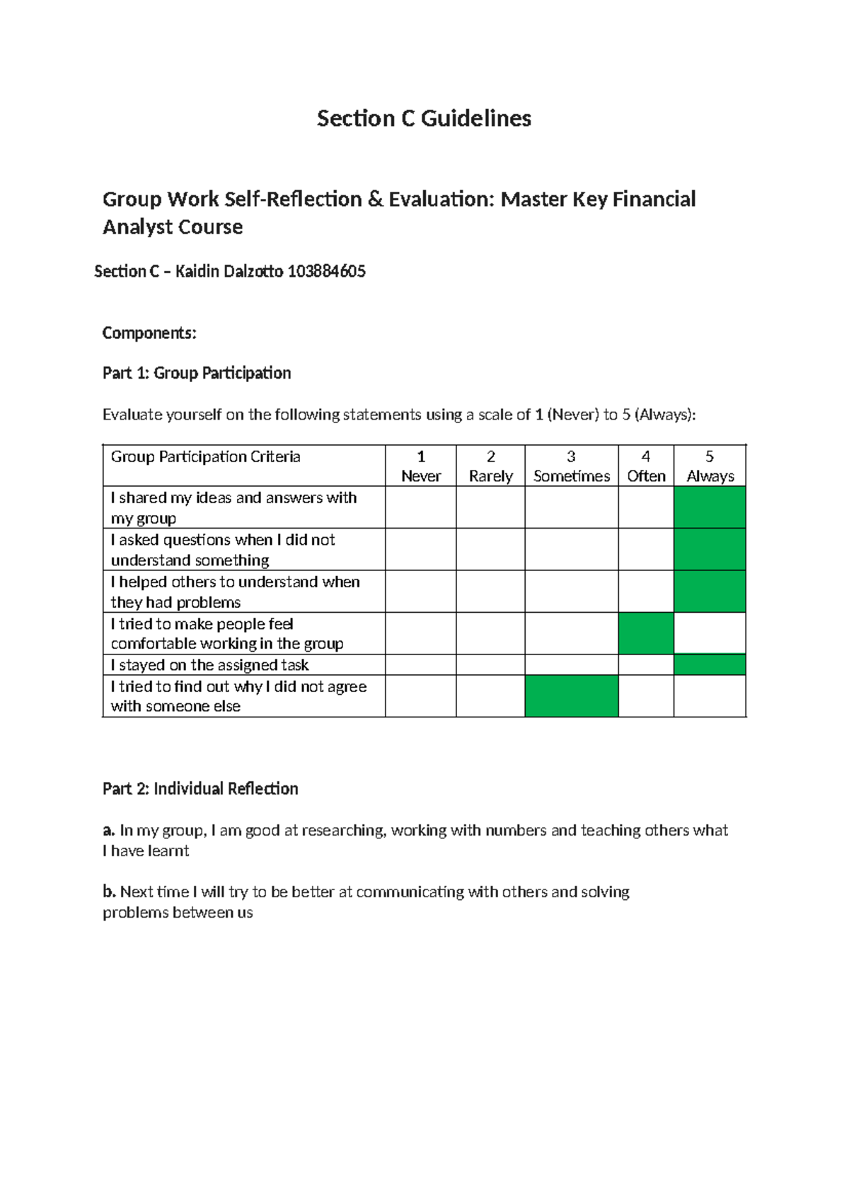 ACC2001 3 Section C -Guidelines Group Work Self 15 - Section C ...