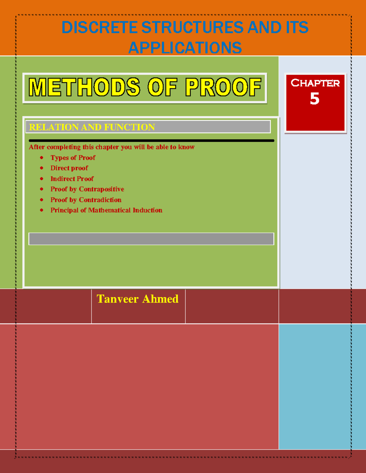 Ch No 05 Methods Of Proof - C O M S A T S A B B O T T A B A D DISCRETE STRUCTURES AND ITS - Studocu