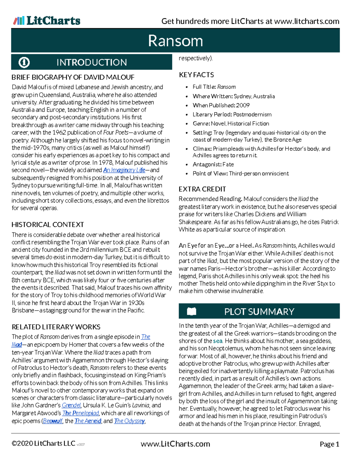 Ransom-Lit Chart - Ransom notes - Ransom BRIEF BIOGRAPHY OF DAVID ...