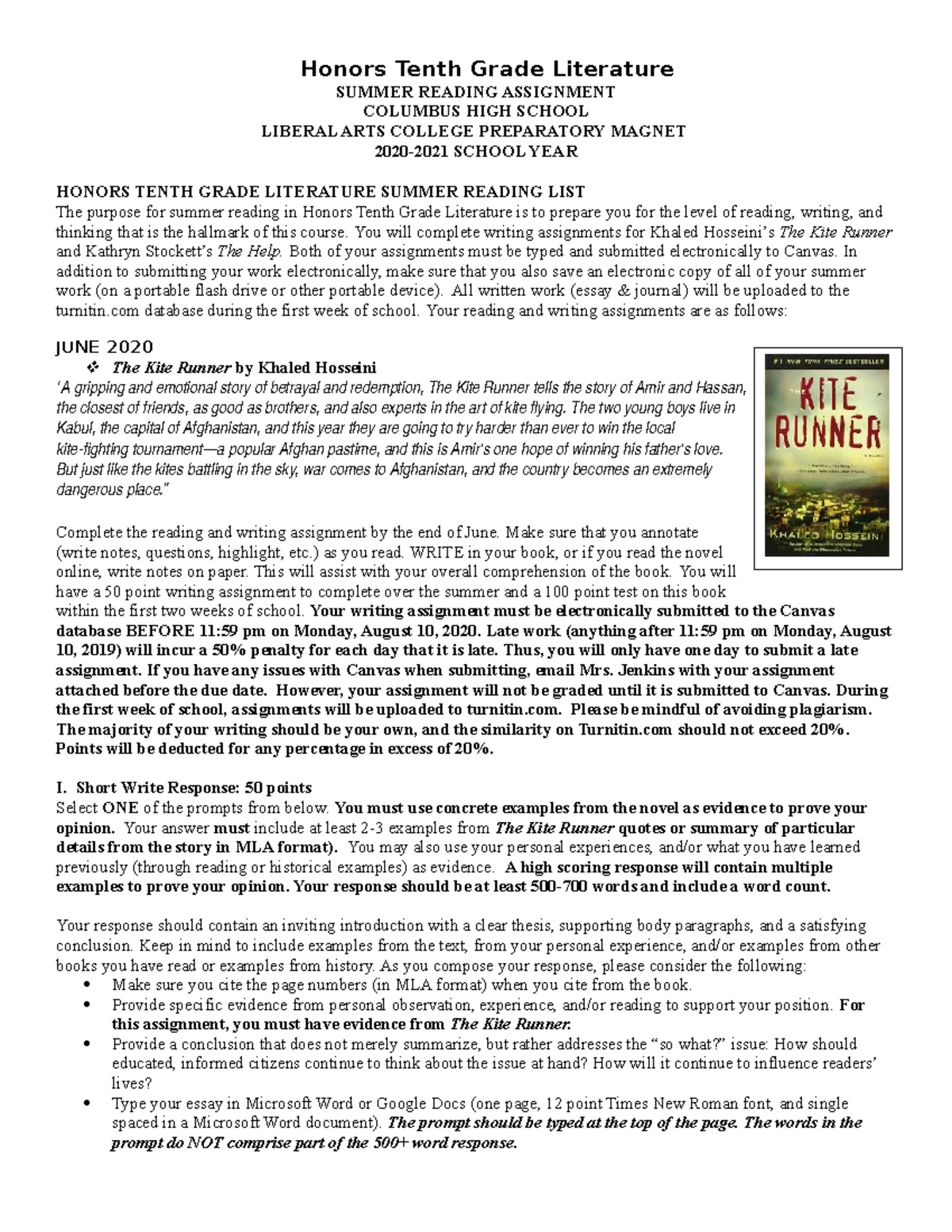 10th-Grade-Literature-Summer-Reading-2020 fun exciting so fun yay ...