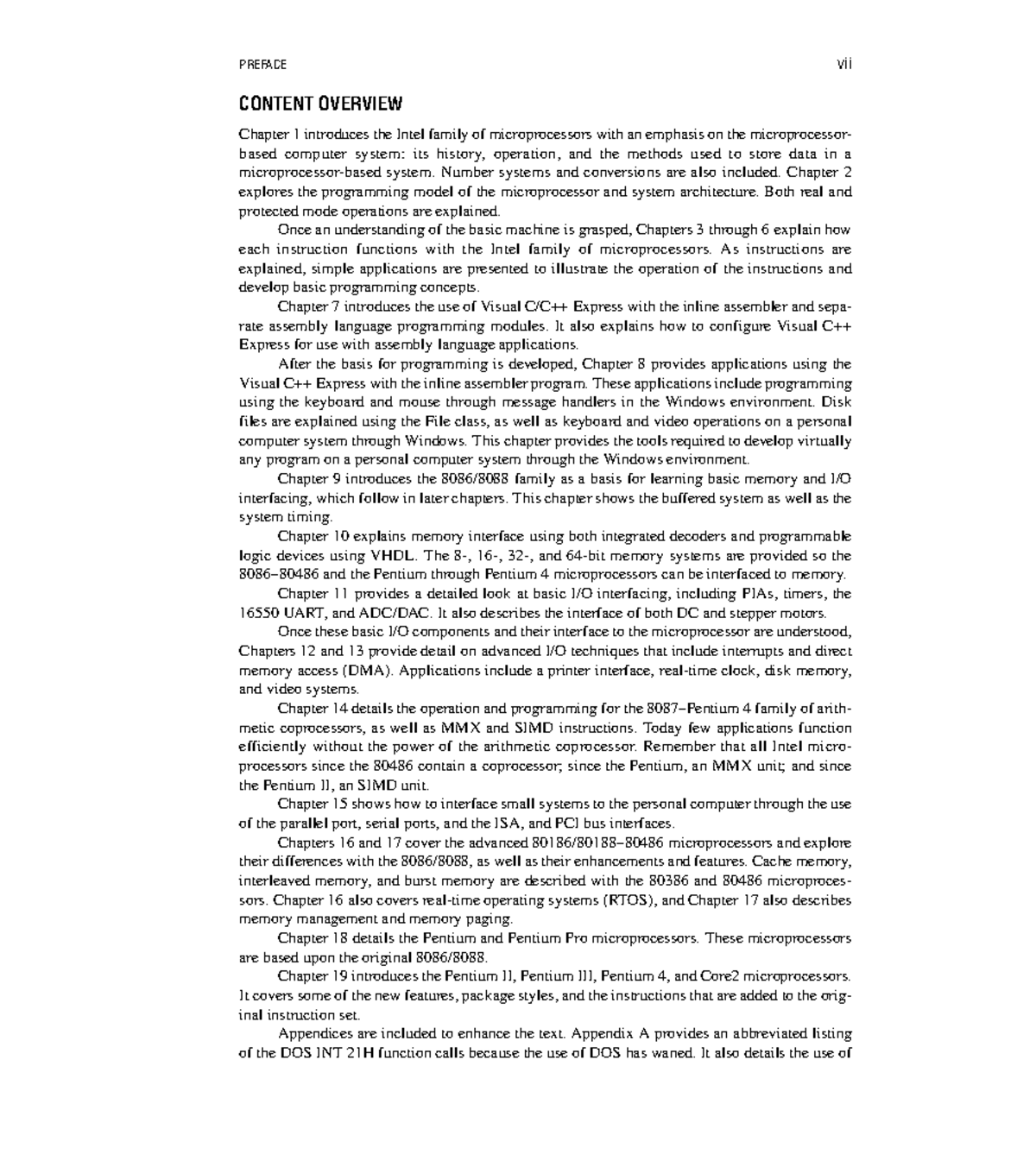 The Intel Microprocessors 8th Ed Barry B Brey 2 Content Overview