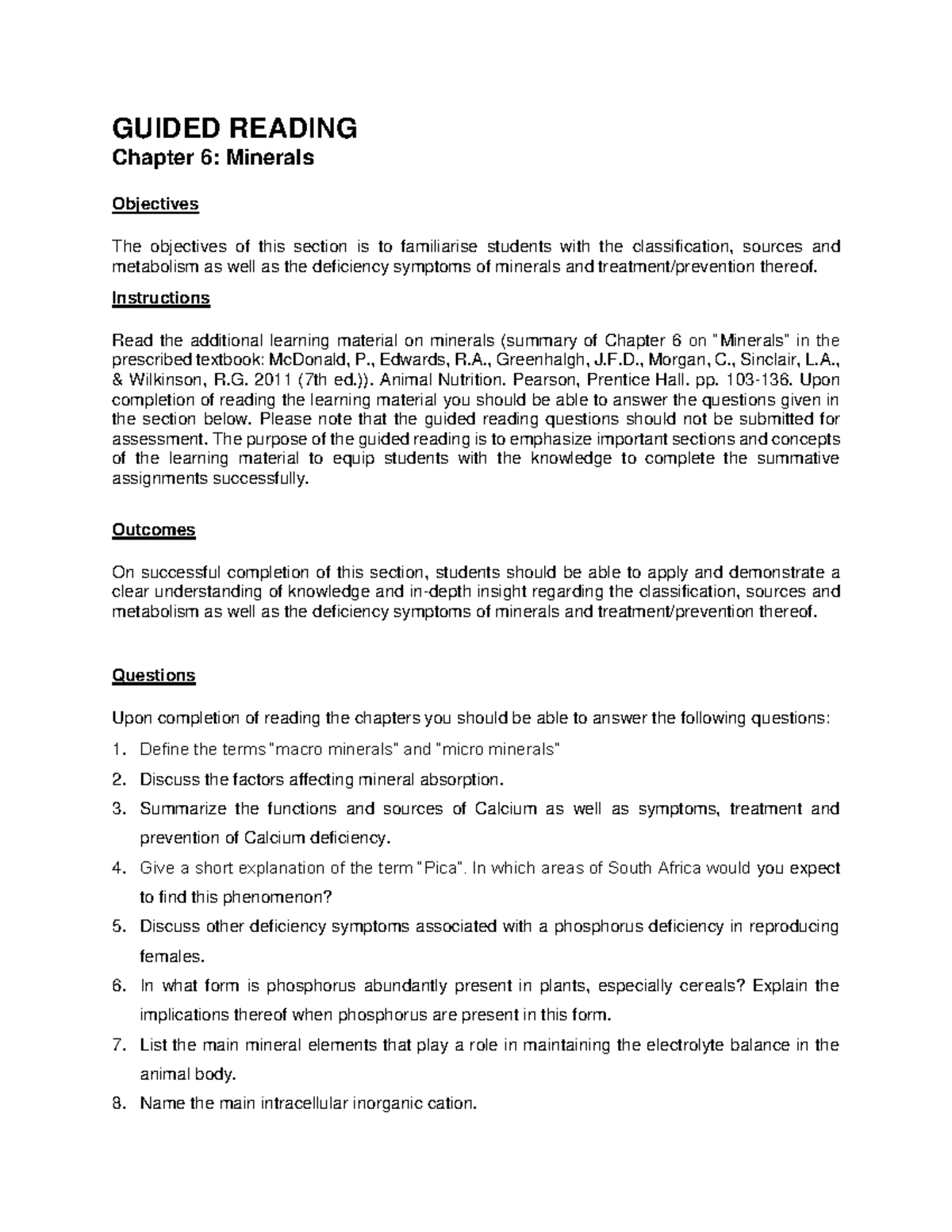 Guided reading Chapter 6 - GUIDED READING Chapter 6: Minerals ...