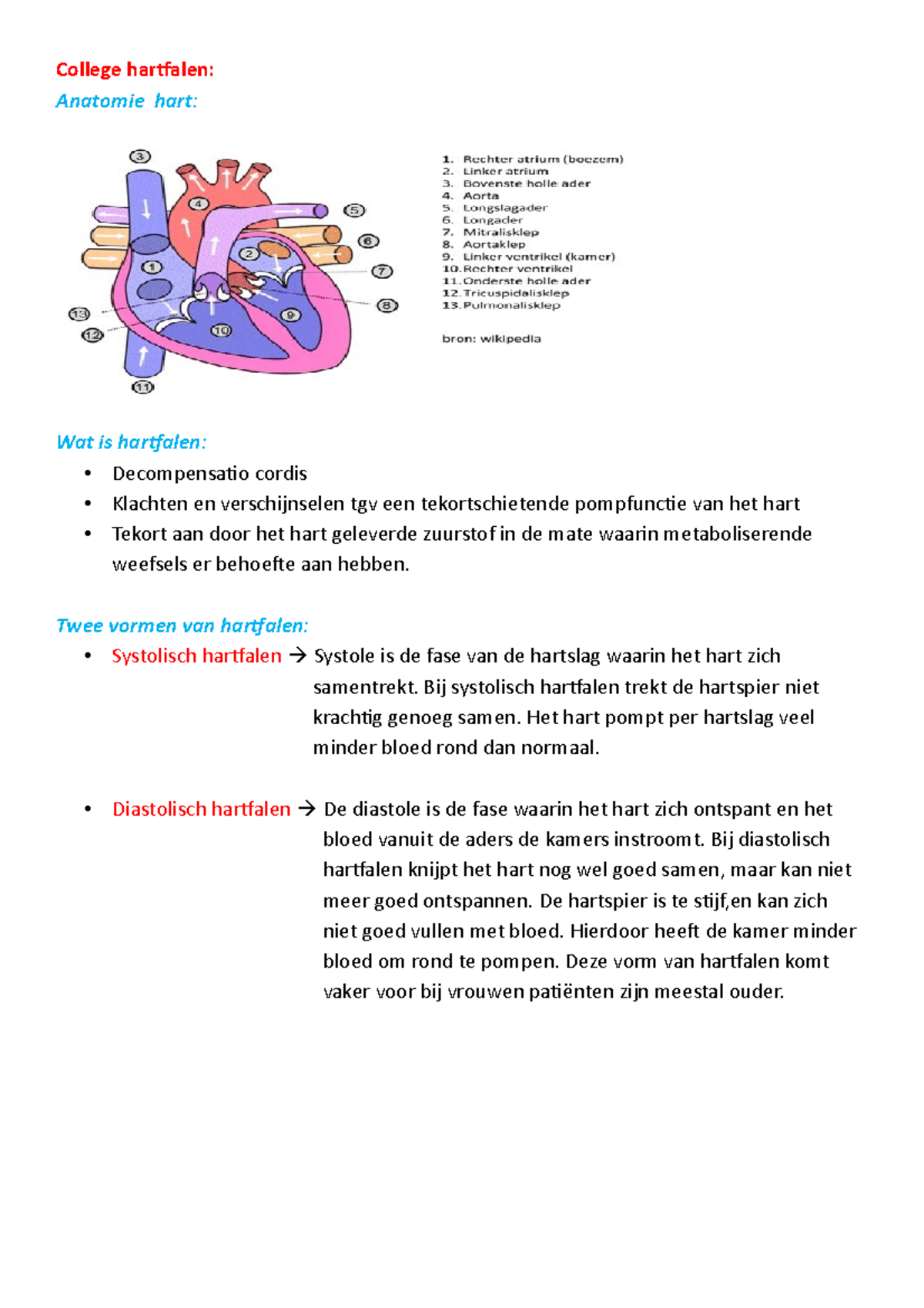 College hartfalen - College hartfalen: Anatomie hart: Wat is hartfalen ...