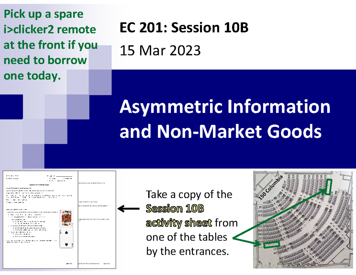 EC 201 - Session 10B - asymmetric information and non-market goods ...