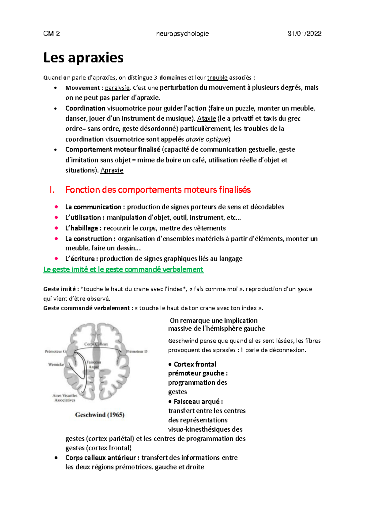 2.Neuropsychologie - Apraxies - Les apraxies Quand on parle d’apraxies ...